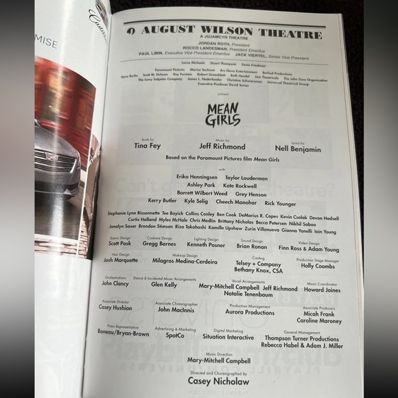Playbill Mean Girls | Art | Mean Girls Broadway Musical Obc Autographed ...